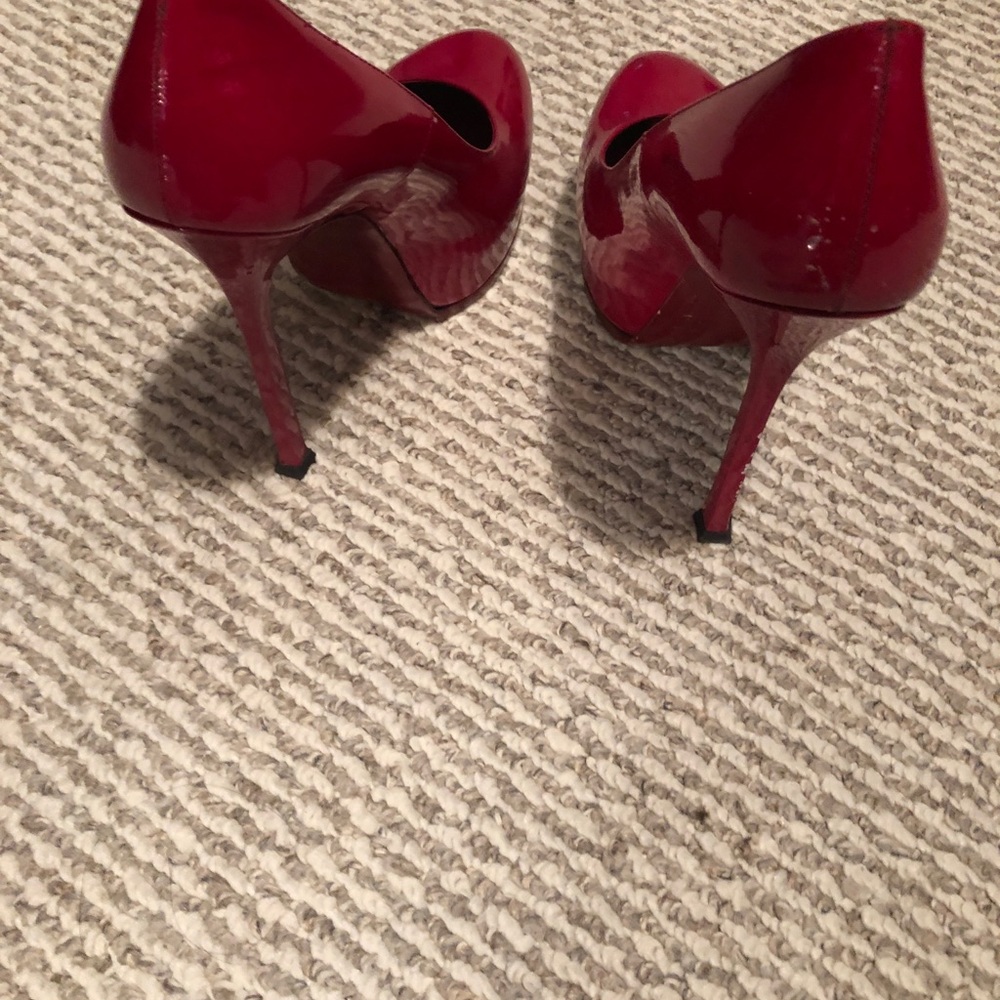 Ysl Red Patent Leather Platform Pumps - Gem
